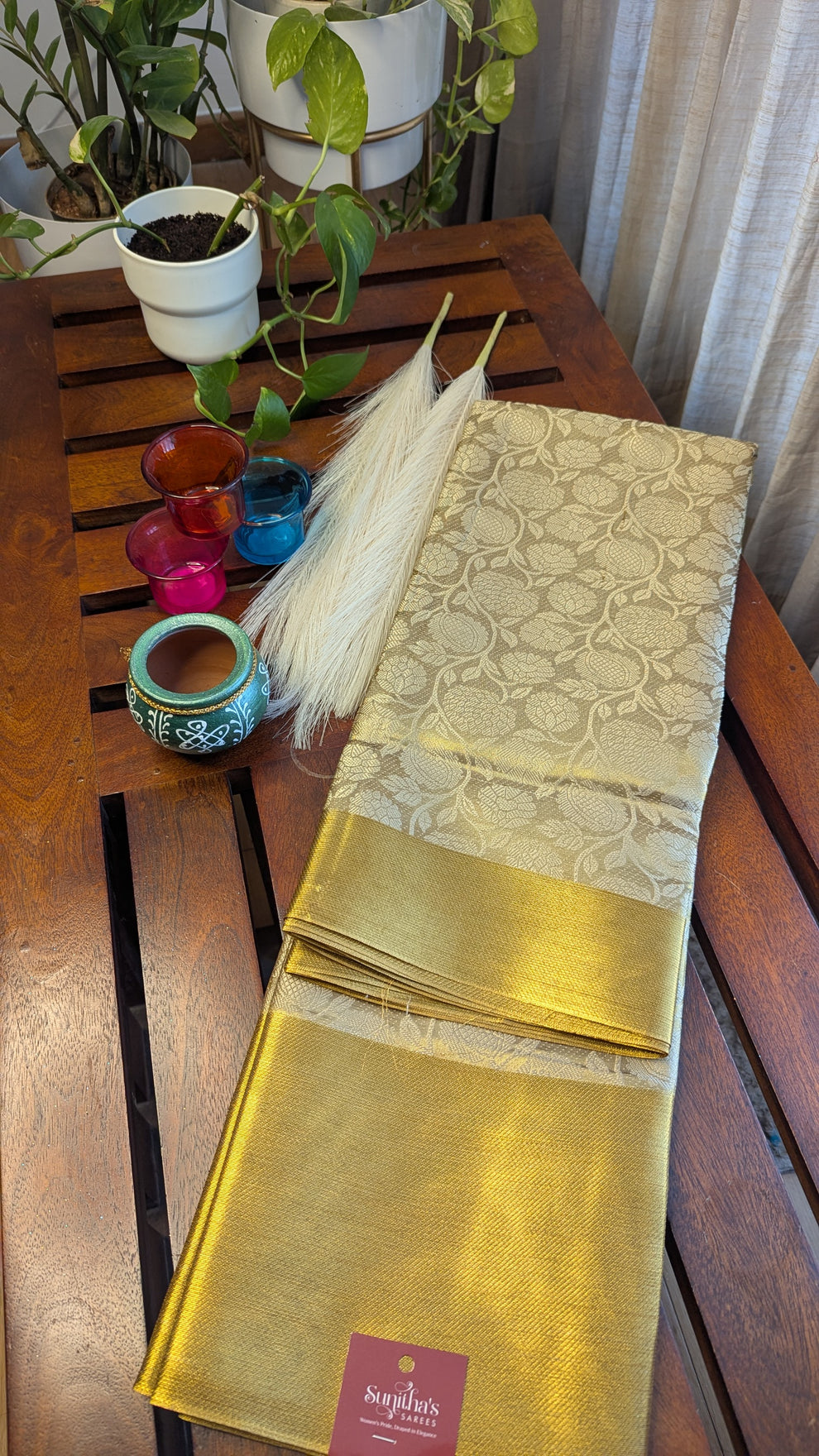 Nita Ambani Inspired Golden Saree – Sunitha's Sarees