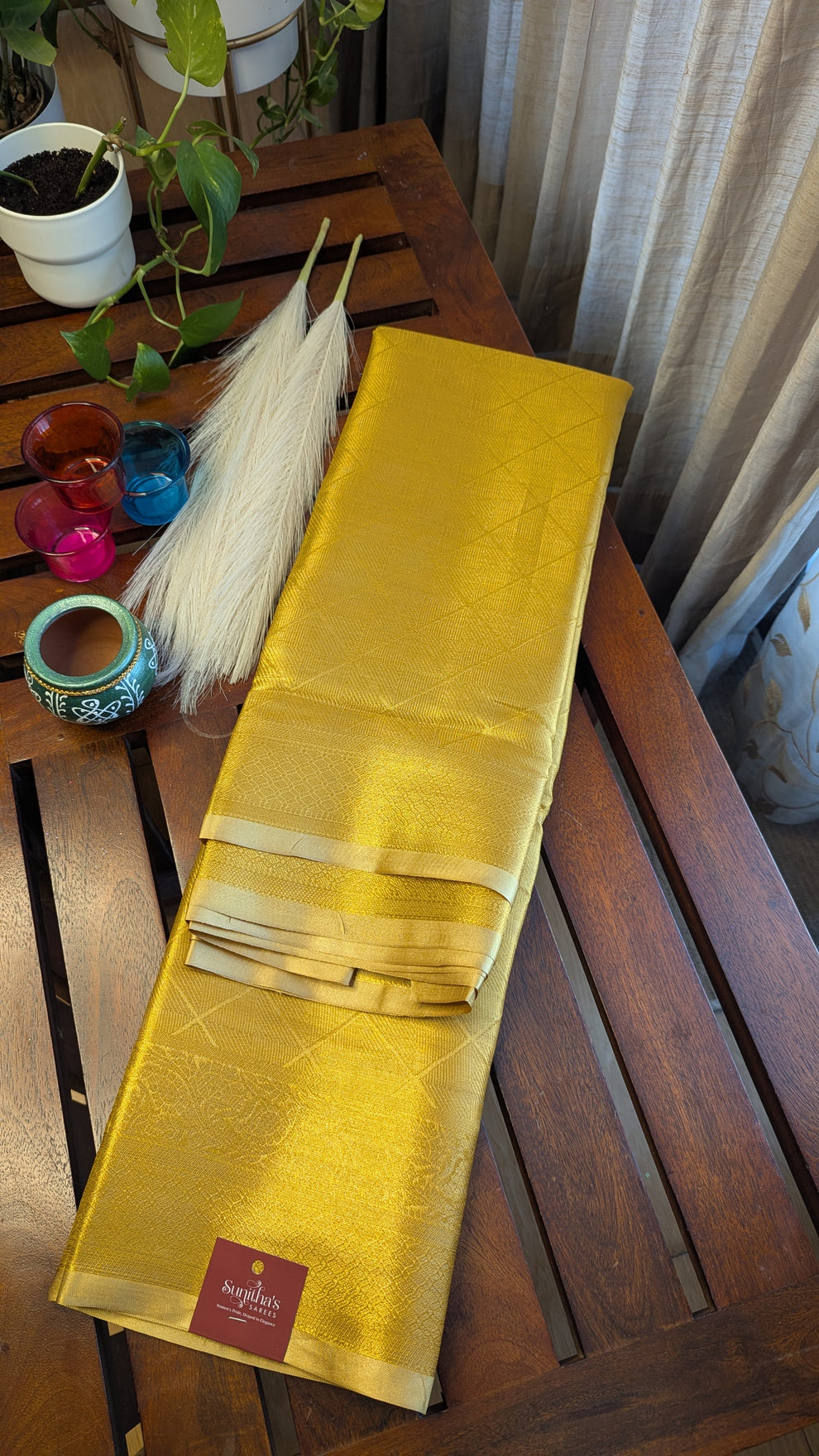 Nita Ambani Inspired Golden Saree – Sunitha's Sarees